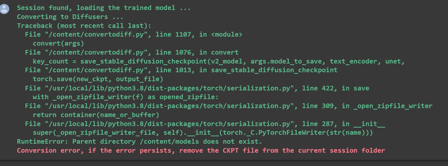 "RESUME TRAINING" WONT WORK - same errors as before. · Issue #1057 · TheLastBen/fast-stable ...