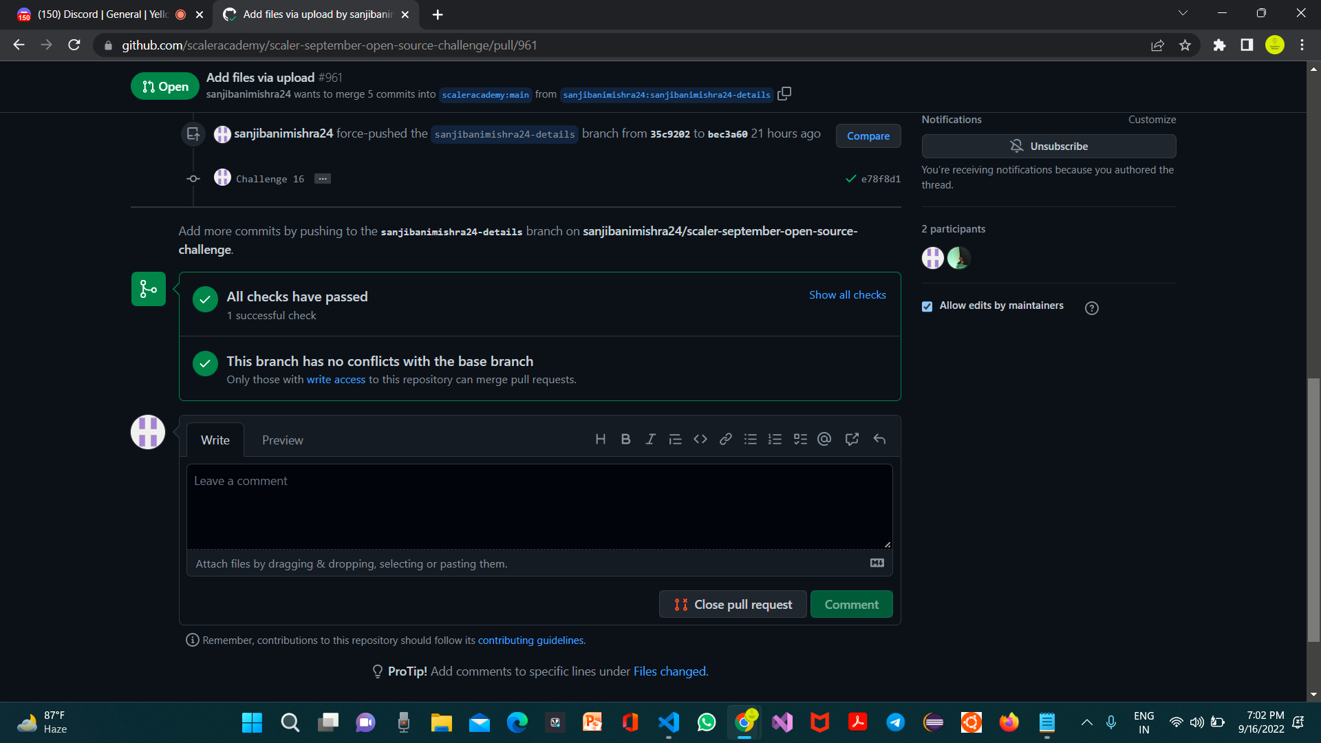 Challenge1-20 · Issue #410 · scaleracademy/scaler-september-open-source-challenge-2022 · GitHub