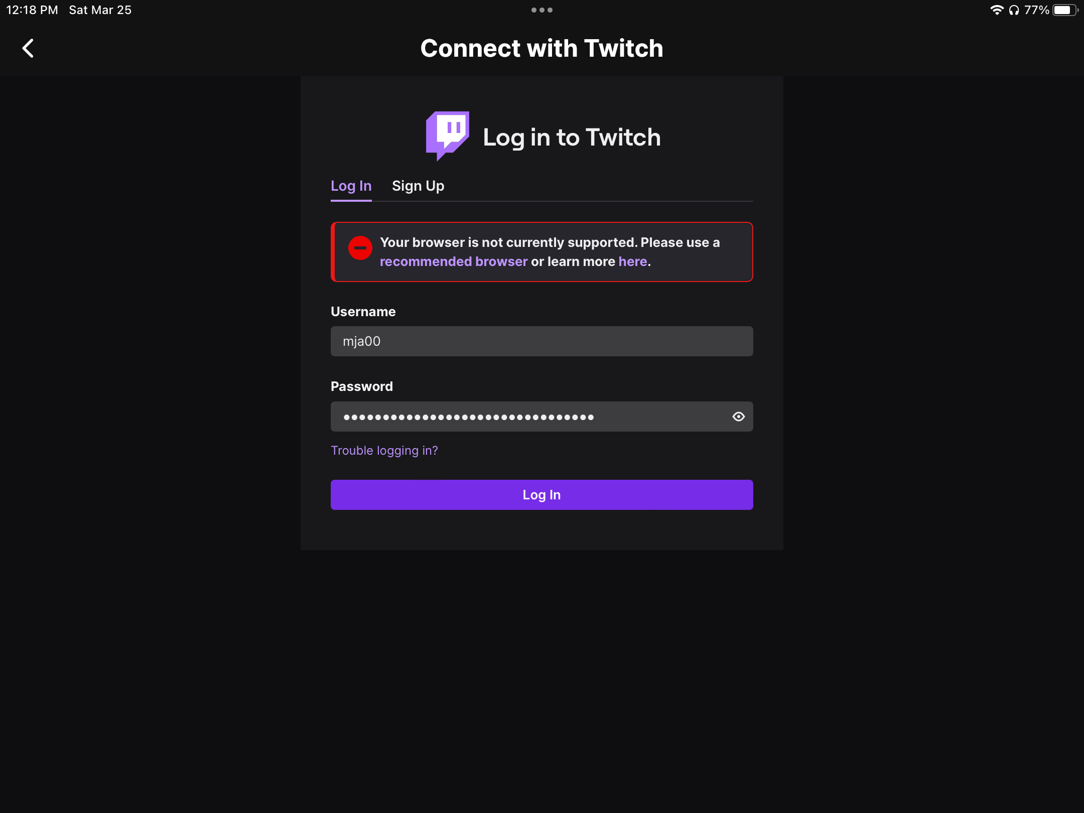 Can’t login to Twitch on iPadOS 16.4 · Issue #249 · tommyxchow/frosty · GitHub