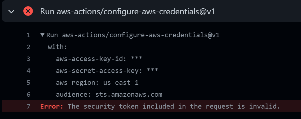 GitHub OIDC with AWS (Error: The security token included in the request is invalid.) · Issue ...