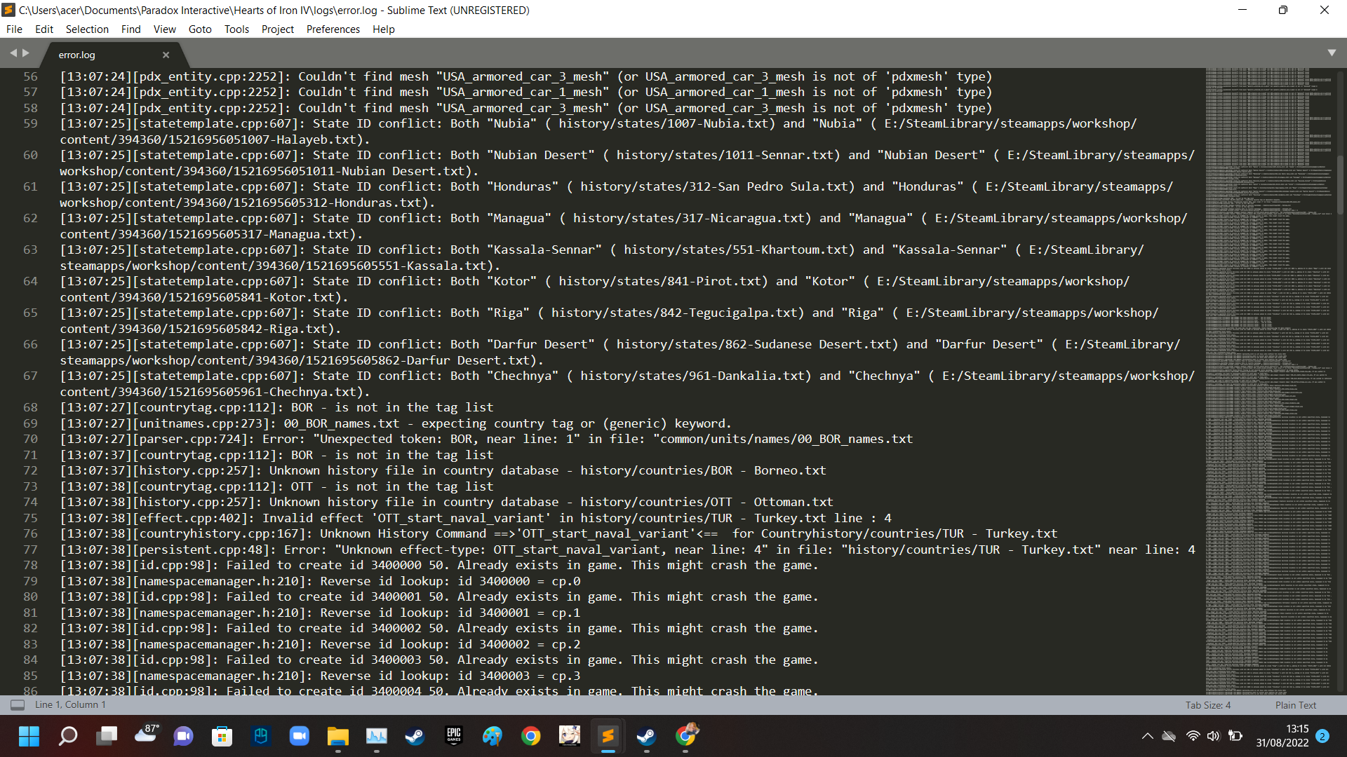 All Tags Crash Due To Map Issue · Issue 20821 · Kaiserreichkaiserreich 4 Bug Reports · Github