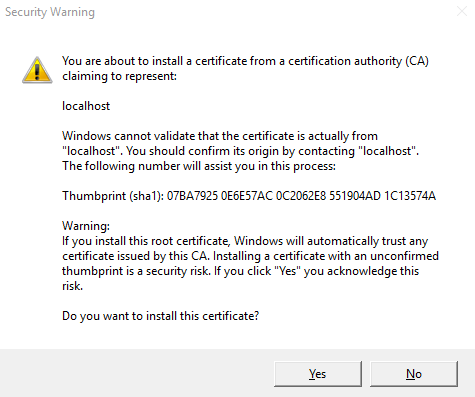 dotnet dev-certs https --trust produces new certificate on every run · Issue #10220 · dotnet ...