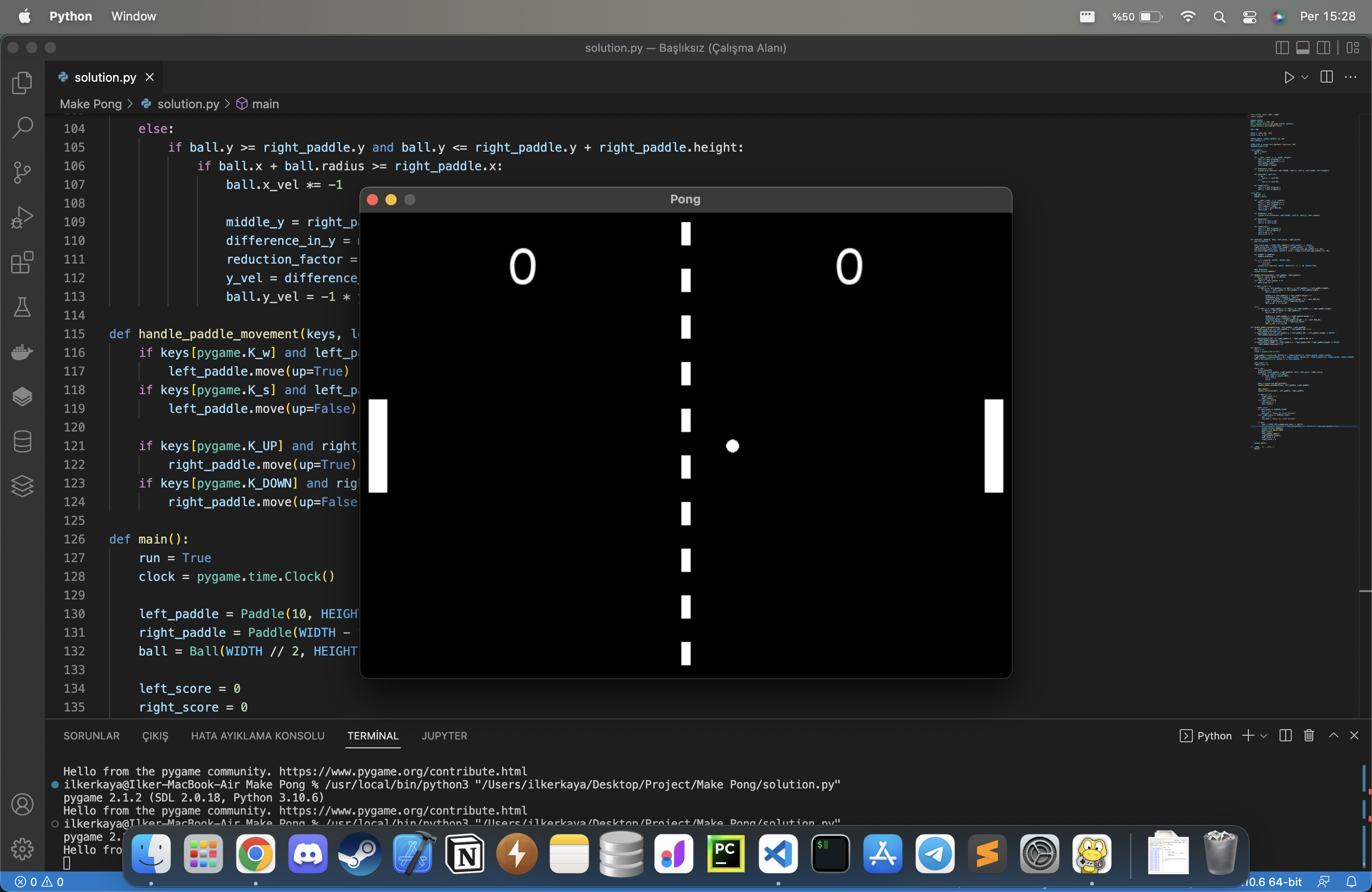 GitHub - kayailkerugur/Pong-Oyunu: Bu projemde ping pong oyununu yaptım.