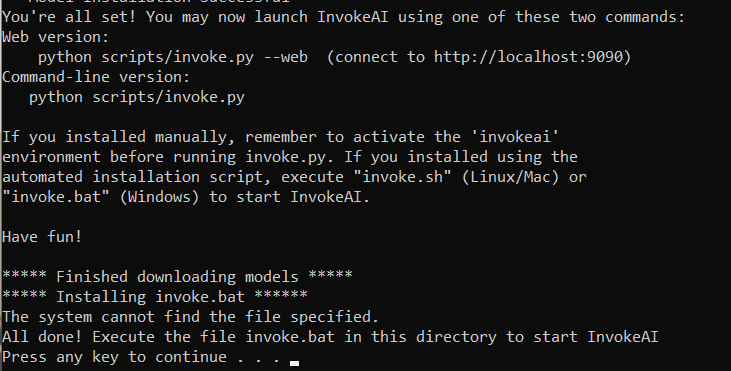 Bug Invokebat Not Created In Folder · Issue 1672 · Invoke Aiinvokeai · Github 