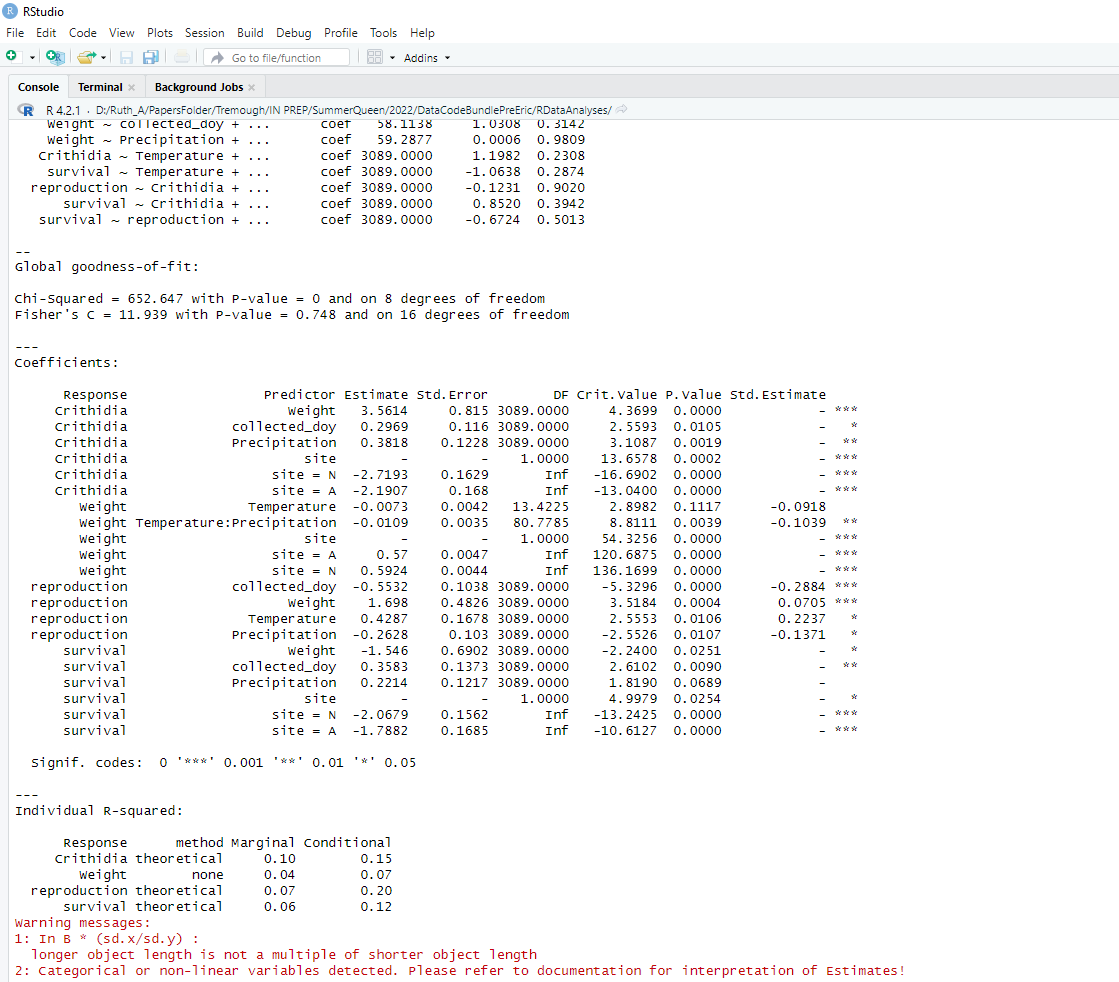 Large disagreement between Fisher C and AIC · Issue #292 · jslefche/piecewiseSEM · GitHub