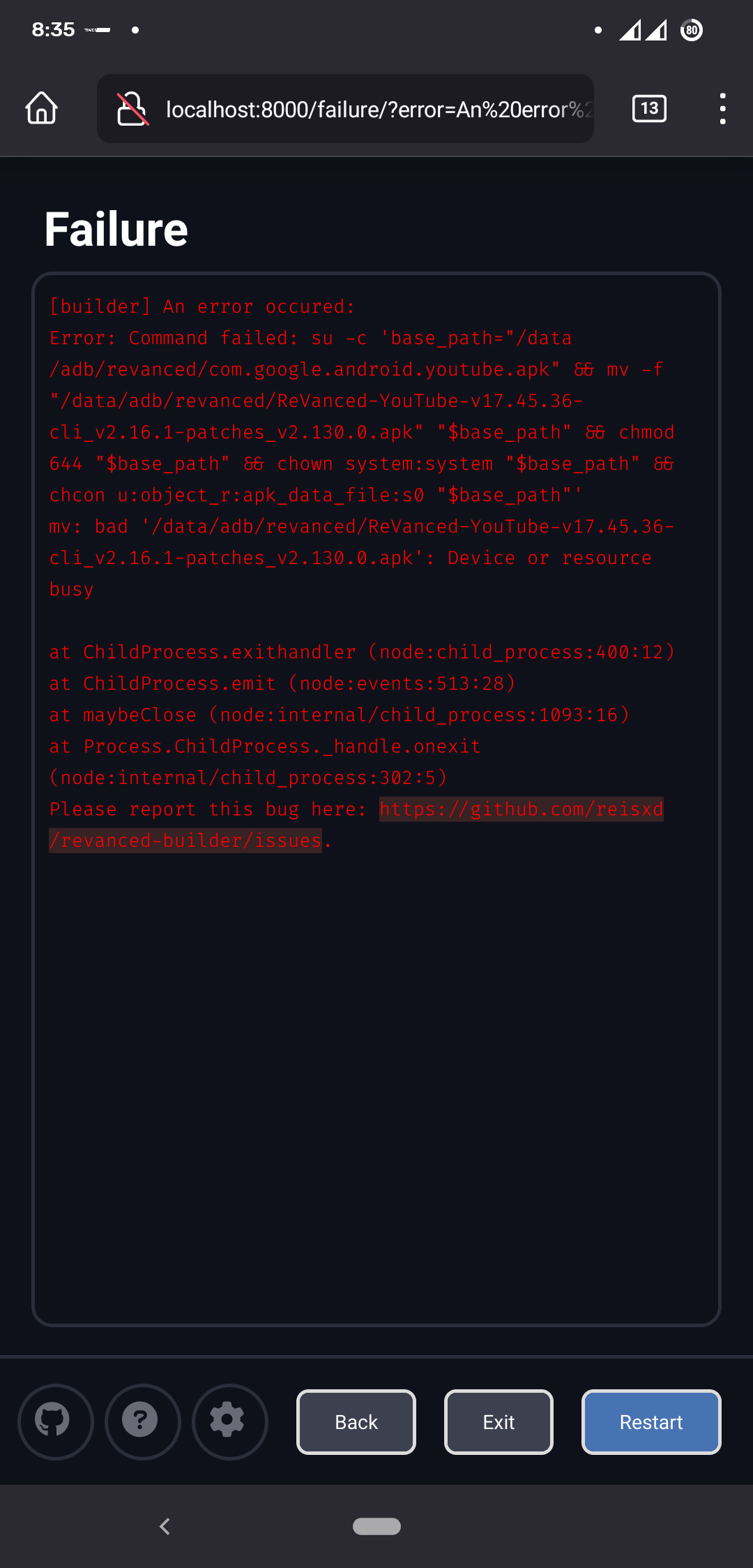 Builder fails to install · Issue #569 · reisxd/revanced-builder · GitHub