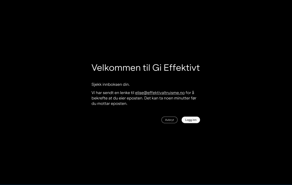 Update landing page awaiting email verification · Issue #506 · stiftelsen-effekt/main-site · GitHub