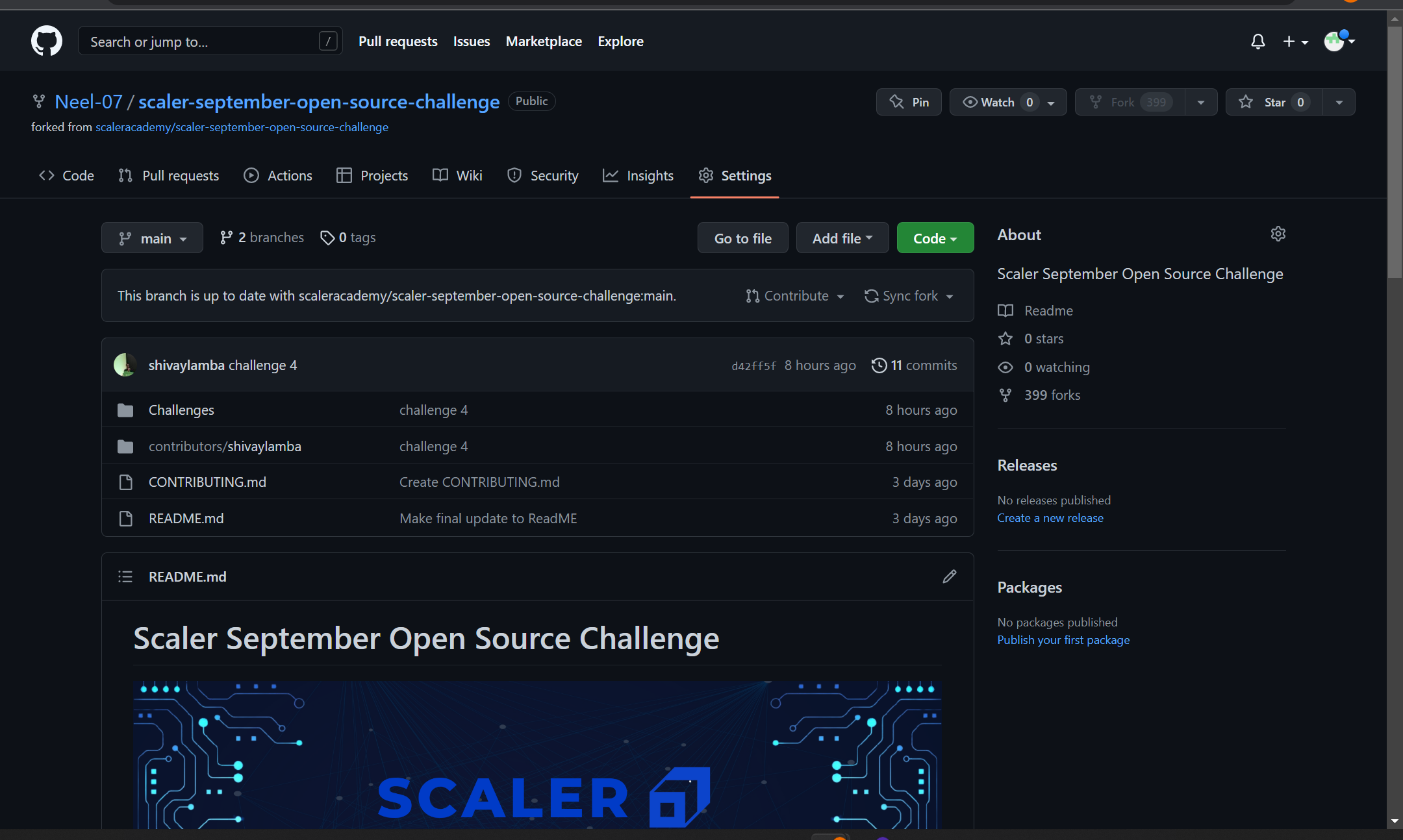 Challenge 1,2,3,4 :Neel-07 · Issue #309 · scaleracademy/scaler-september-open-source-challenge ...