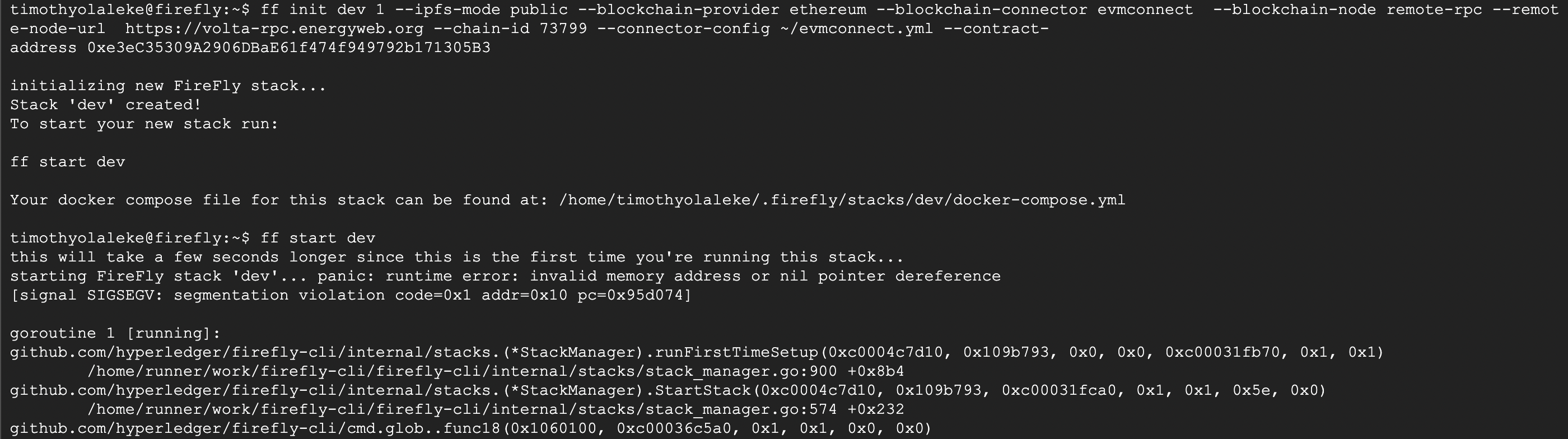 Firefly core container exits after running ff start · Issue #218 · hyperledger/firefly-cli · GitHub