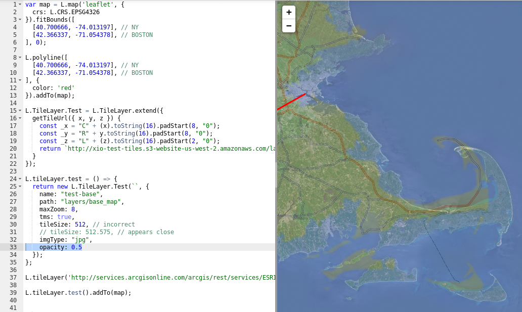 EPSG:4326 points off from correct spot on map (custom tiles). · Issue ...