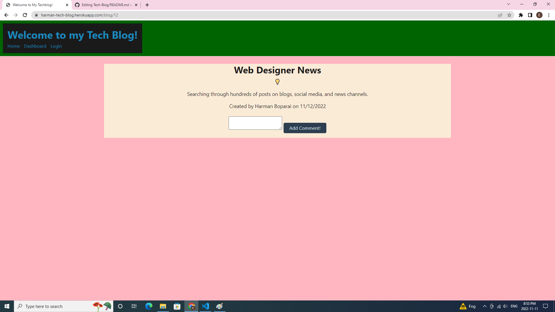 Github Harmanboparai Tech Blog