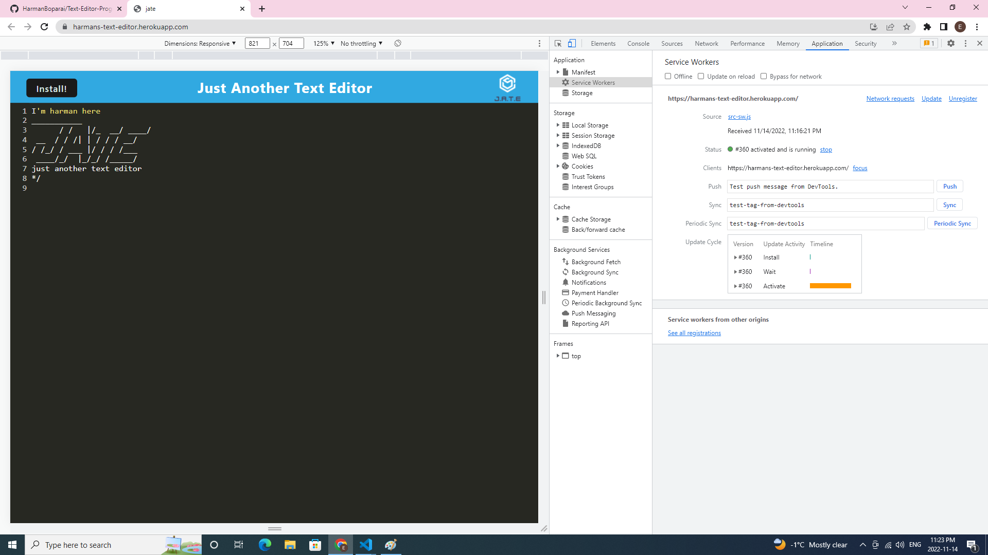 GitHub - HarmanBoparai/Text-Editor-Progressive-Web-Application