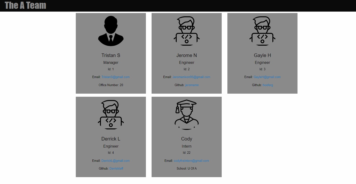 GitHub - Jeromemn/The-A-Team-Profile-Generator: Application to generate ...