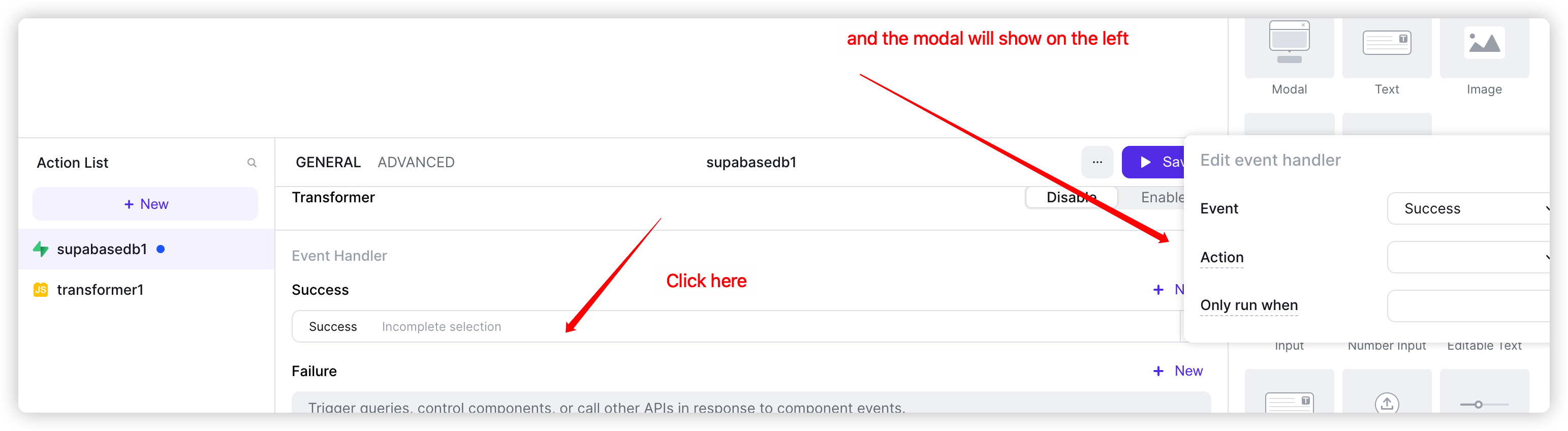 [BUG] When adding an event handler to the action, the modal popup position is incorrect. · Issue ...