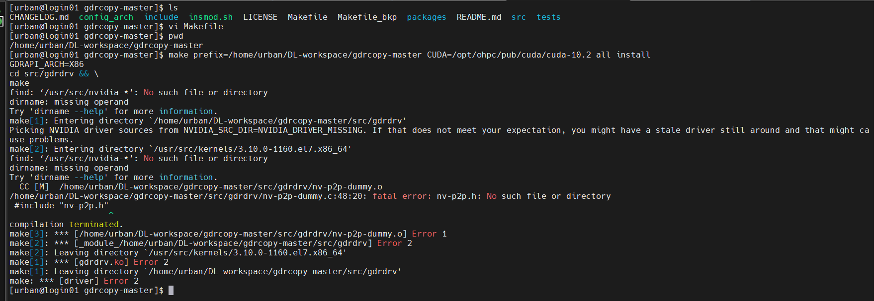 installation error · Issue #250 · NVIDIA/gdrcopy · GitHub