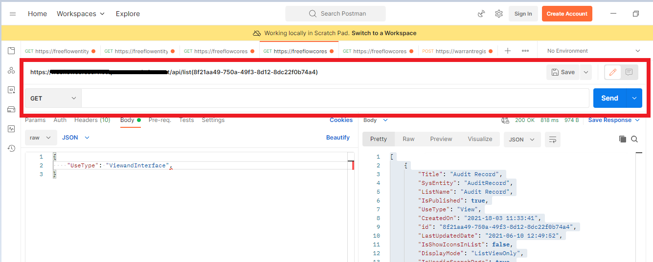 URL is deleted only in the request box but the URL is not getting clear ...