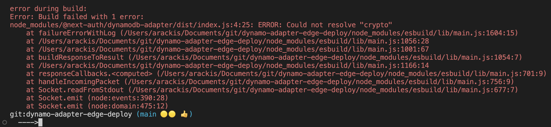Dynamo adapter can't deploy to edge · Issue #6582 · nextauthjs/next-auth · GitHub