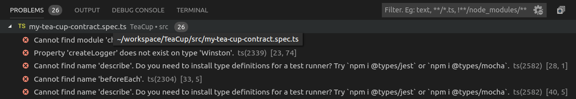 Problems in default TypeScript Smart Contract Project · Issue #958 · IBM-Blockchain/blockchain ...