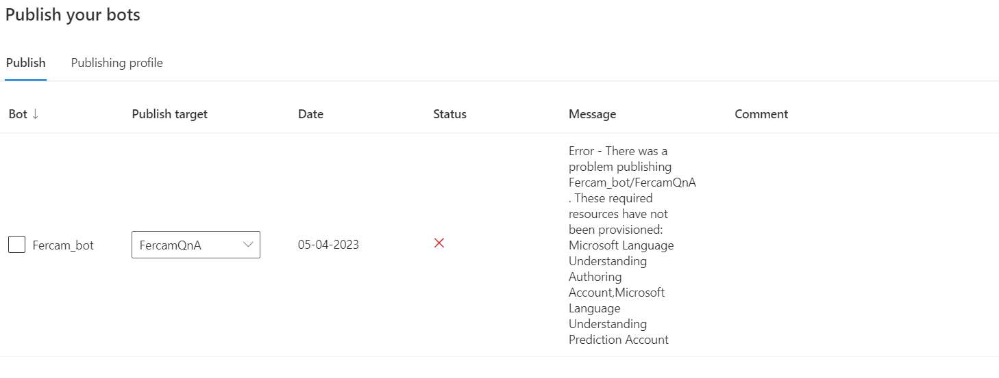 Bot publishing error · Issue #1497 · microsoft/botframework-components · GitHub