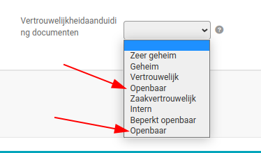 incorrect translation in registration "Vertrouwelijkheidaanduiding ...