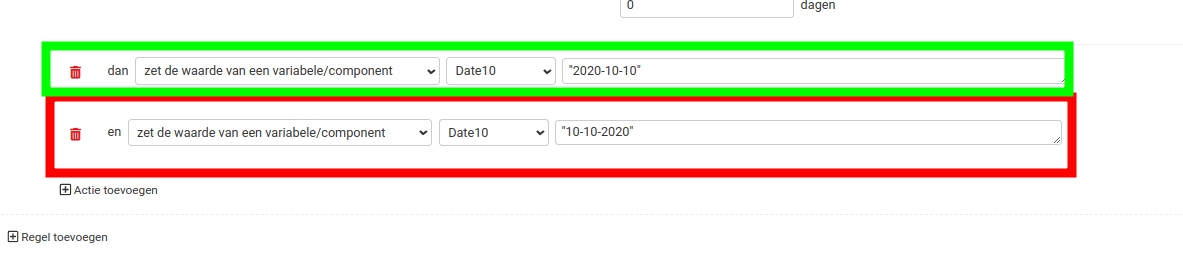 Date in logic rules only work when formatted: yyyy-mm-dd, otherwise form breaks "Could not parse ...