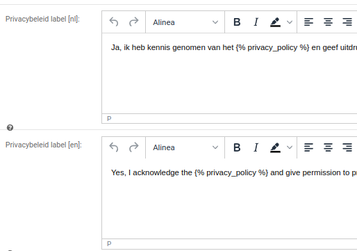 Translate The Privacy Policy Tag And Url To Policy To Use The Form Language · Issue 2919