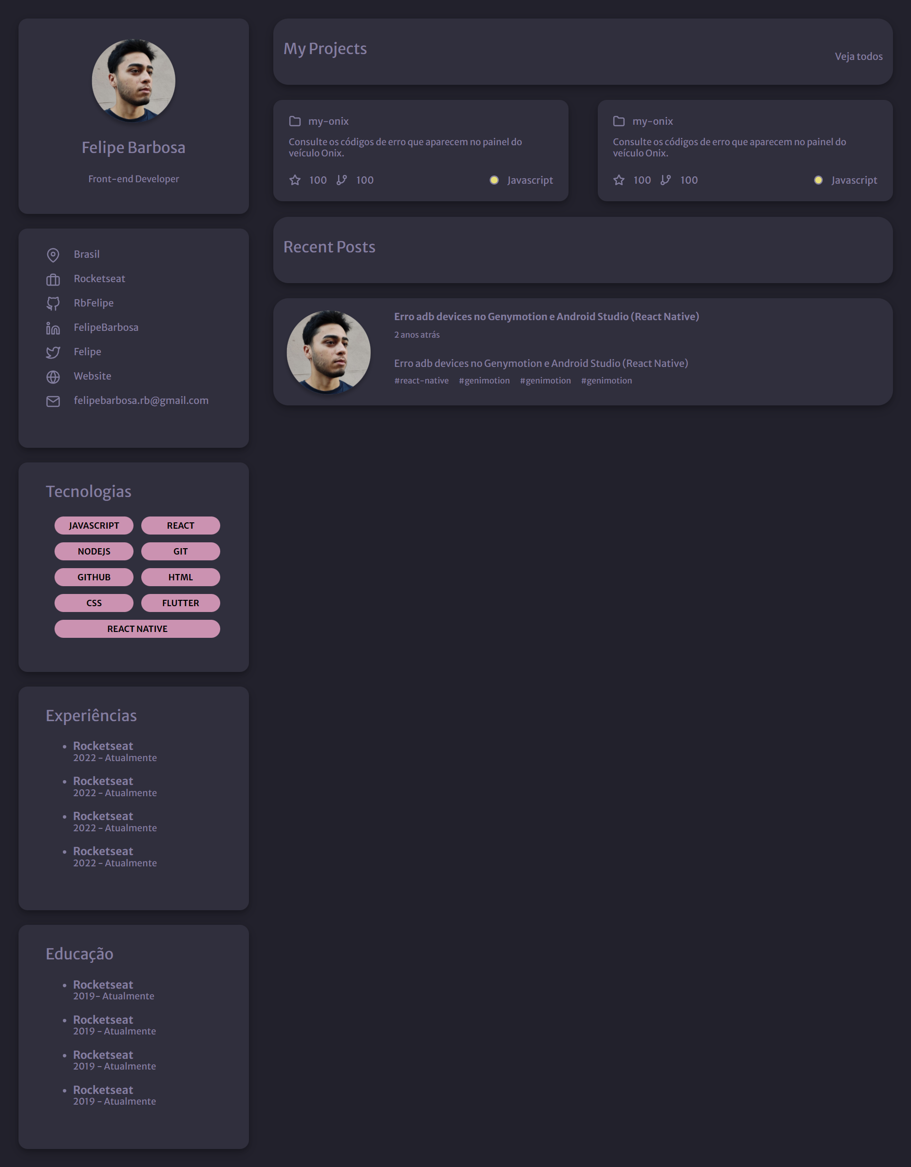 GitHub - RbFelipe/desafios-Rocketseat: Desafios Rocketseat GitHub - RbFelipe/desafios-Rocketseat: Desafios Rocketseat