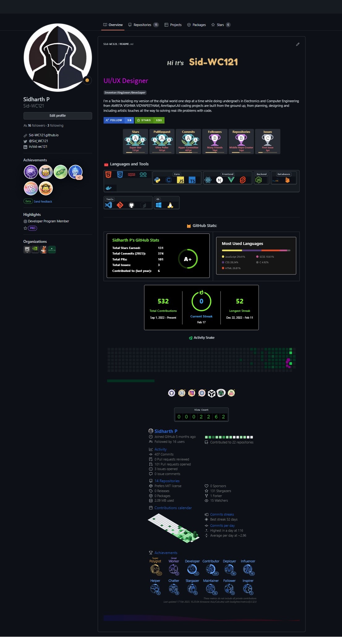[PROFILE ADDITION] Sidharth P · Issue #1739 · EddieHubCommunity/awesome ...