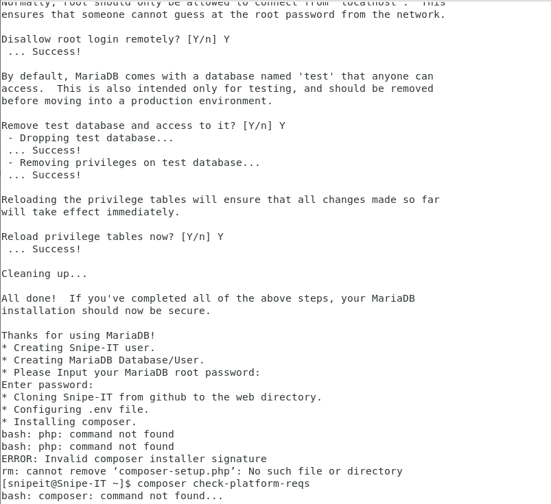 Can't Install on CentOS 7 · Issue #11774 · snipe/snipe-it · GitHub