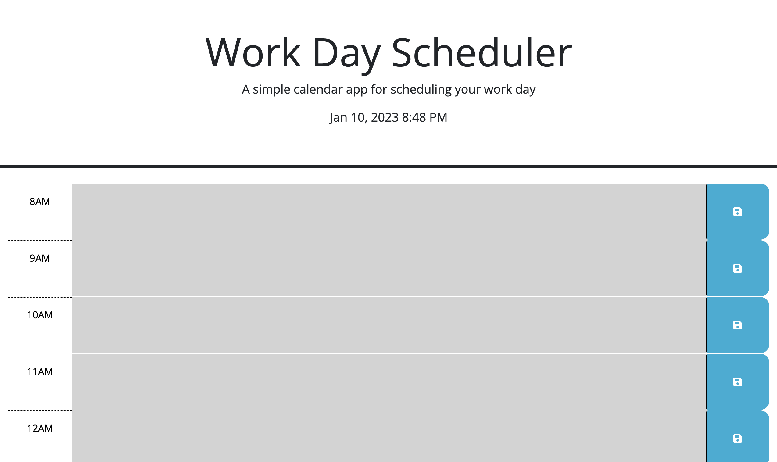 GitHub - MonteonFrank/Work-Day-Scheduler-using-3rd-Party-APIs---Bootcamp-Module-5