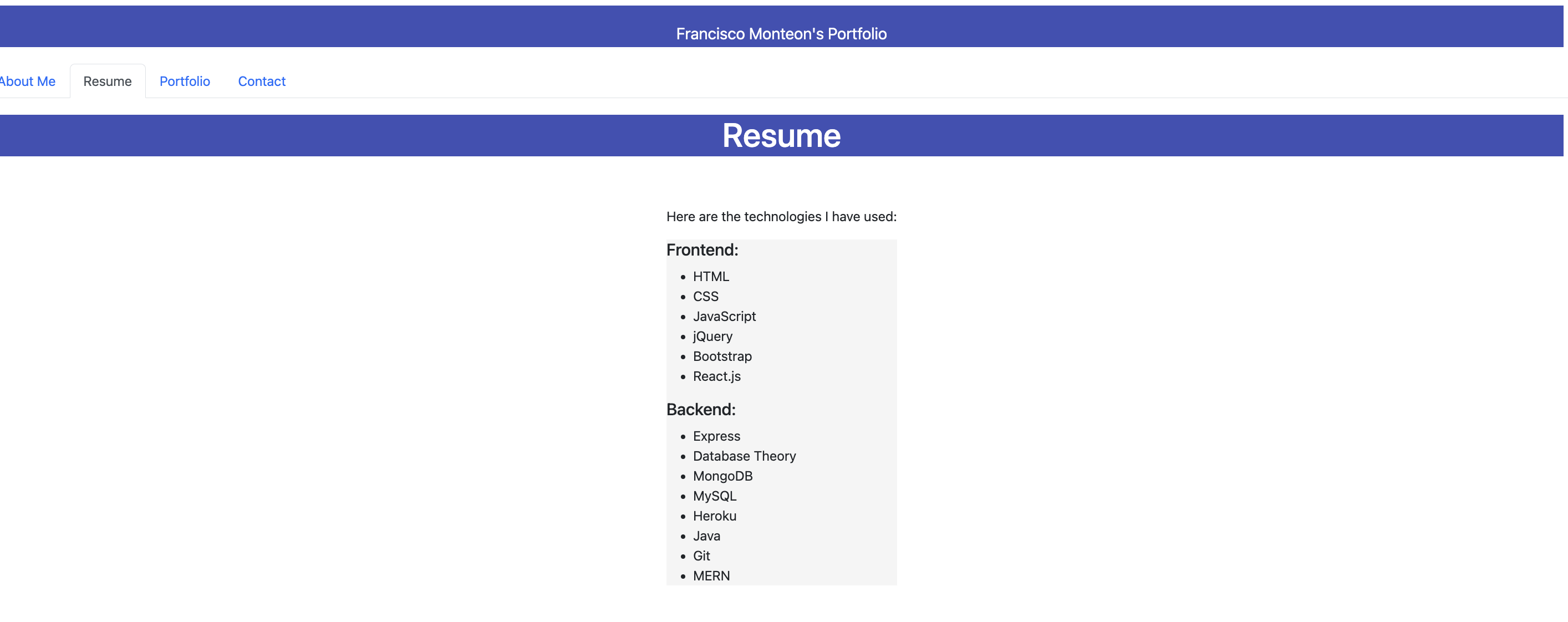 Github Monteonfrankportfolio Using React Project Portfolio Using React 9605