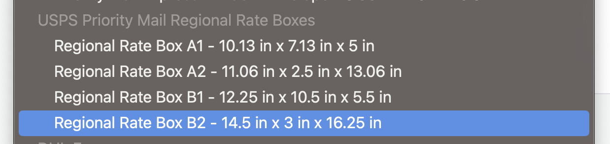 Regional boxes (A1, A2, B1, B2) have been discontinued by USPS. · Issue ...