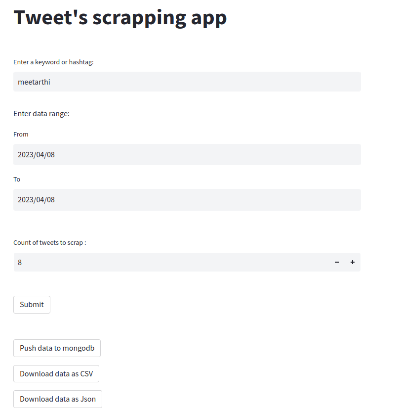 GitHub - meetarthi/Twitter-scrapping: Tweet's scrapping app is a ...