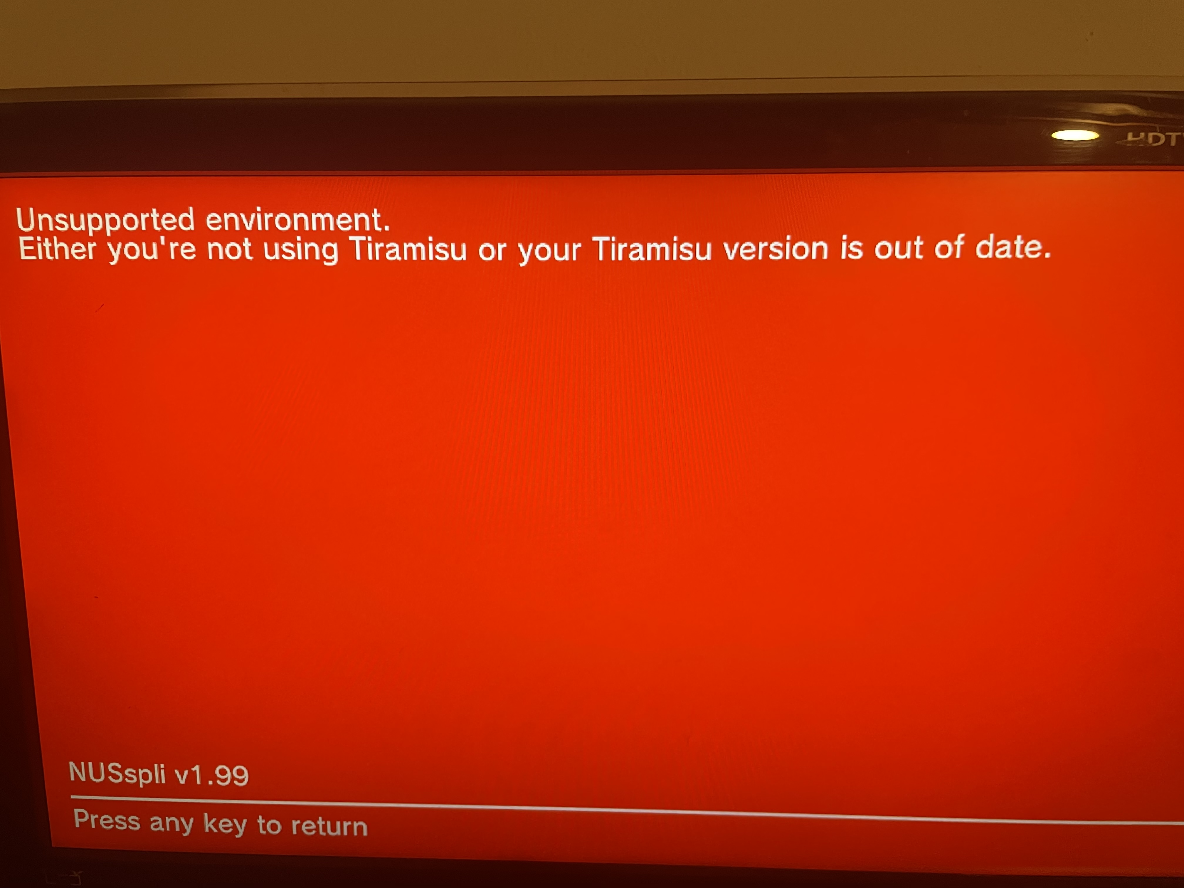NUSspli refusing to open after updating to v1.99 (Either you’re not using Tiramisu or your ...