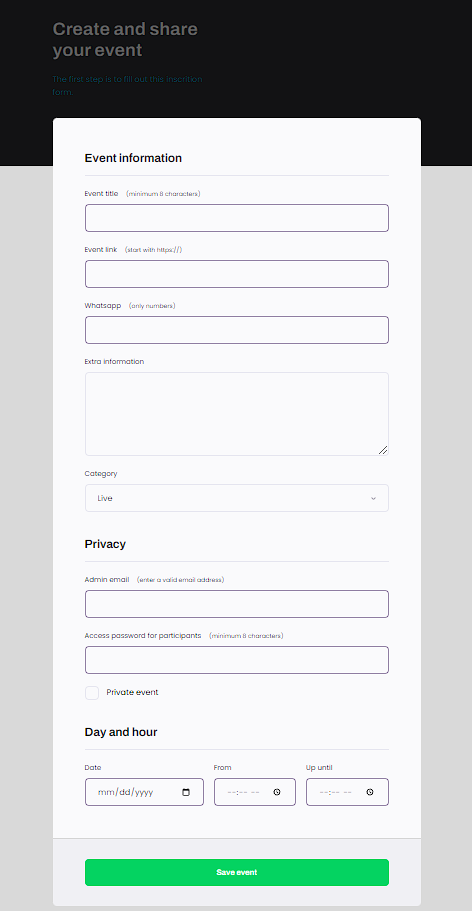 GitHub - gustavohdab/Form-create-your-event: Training Forms
