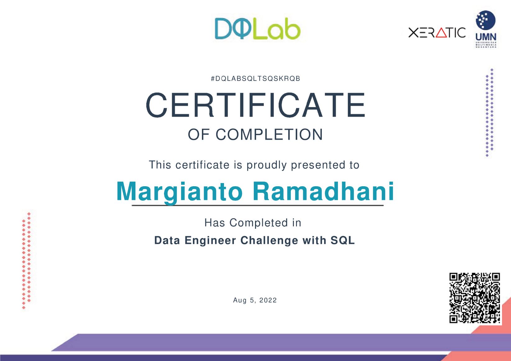 GitHub - margiantoramadhani/Certificate_SQL_DQLab: Certificate SQL by DQLab