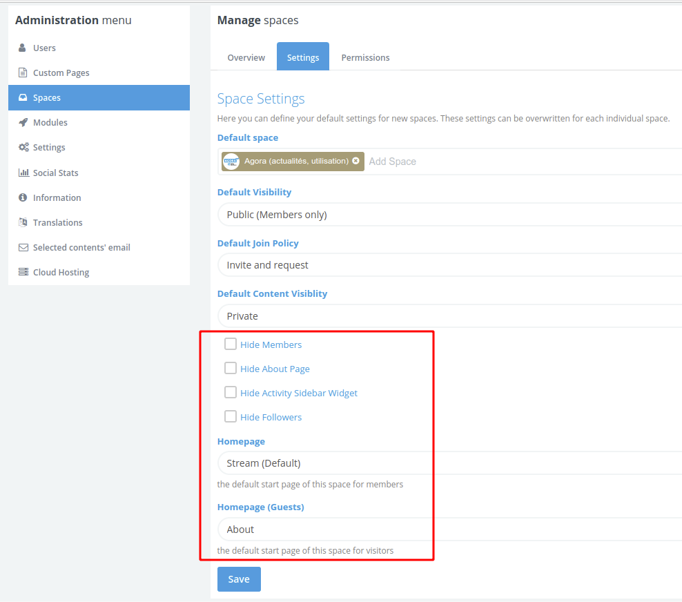 Add default settings for space creation · Issue #6130 · humhub/humhub · GitHub