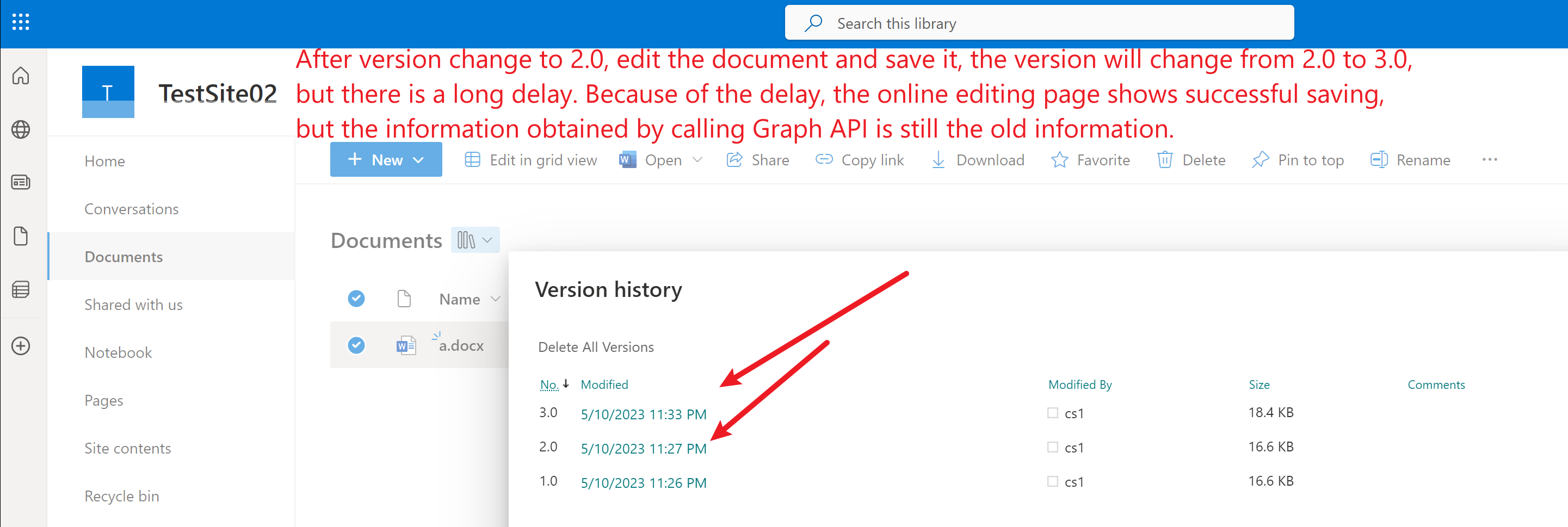 When Editing A Document Online In Sharepoint Or Onedrive The Document Shows That It Was Saved