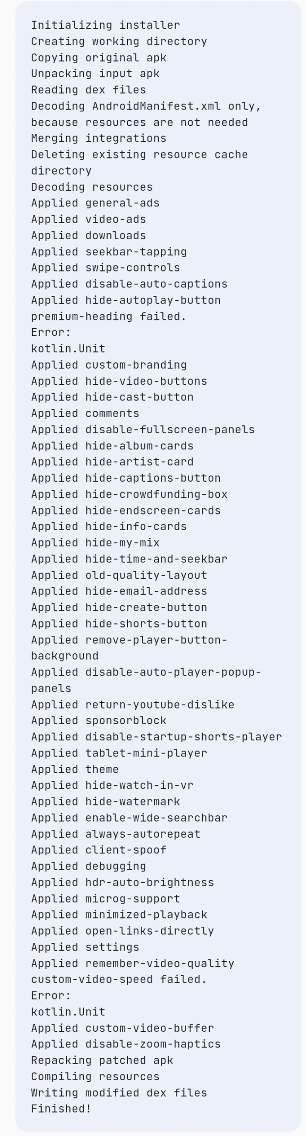 YouTube patching error.(Non-root) · Issue #1716 · ReVanced/revanced-patches · GitHub
