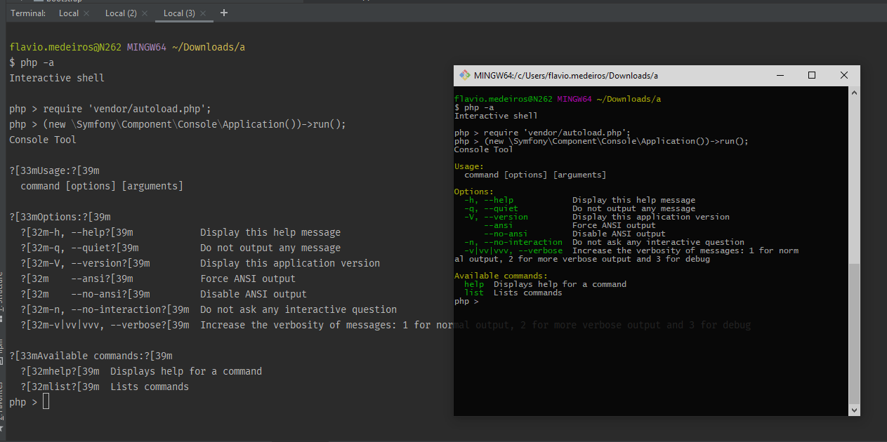 bug color in symfony/console 4.3.5 windows git bash · Issue #33915 · symfony/symfony · GitHub