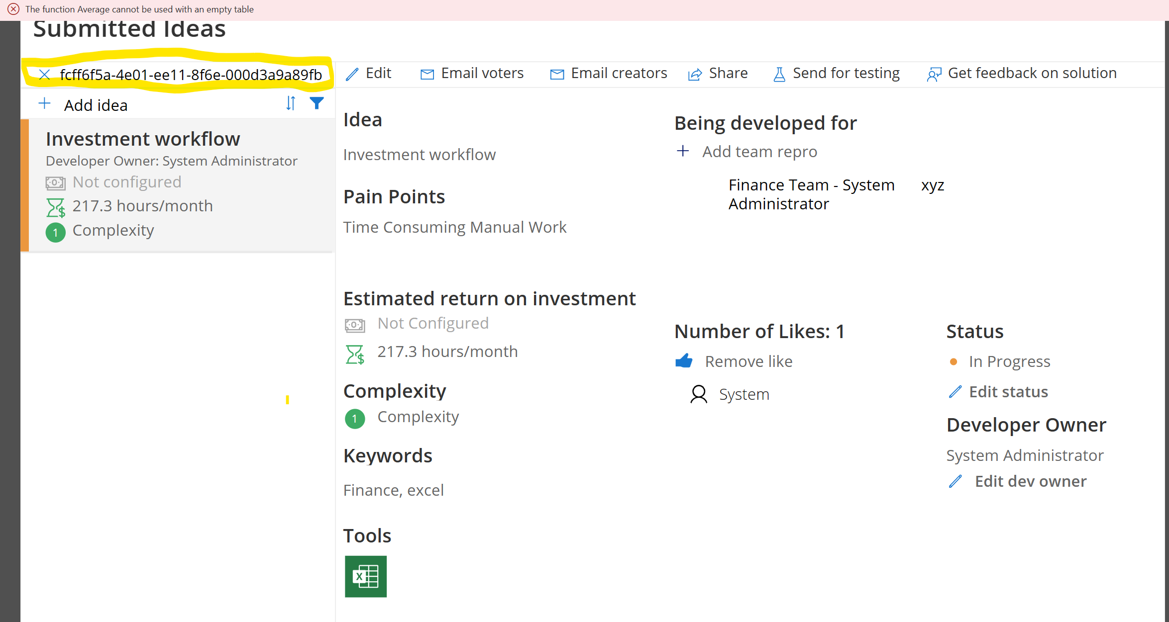 [coe Starter Kit Feature] Name Of The Idea Instead Of Guid On Voters Link To App · Issue
