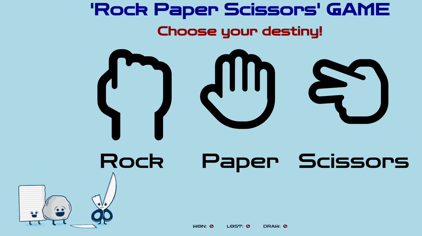 GitHub - sergeiown/RockPaperScissors: 'rock paper scissors' JS game