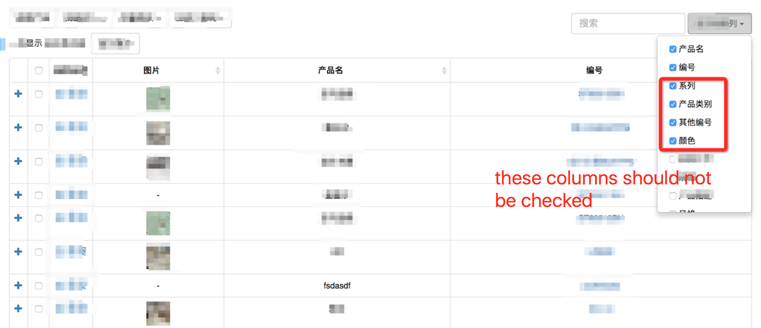 Columns Drop Down List Incorrect After Hiding Column In Js Issue