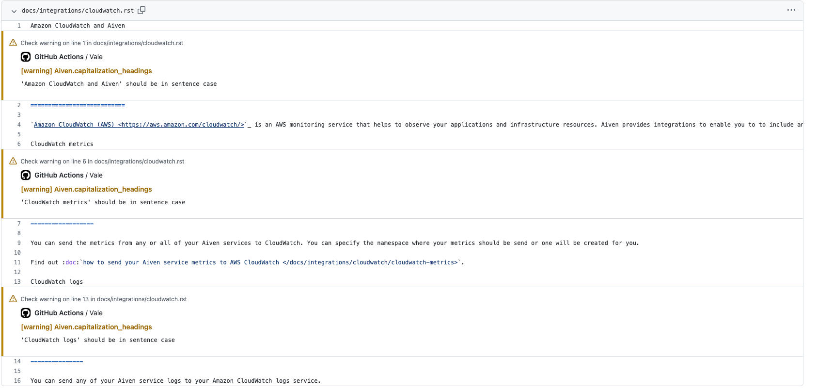 Add CloudWatch to dictionary · Issue #1152 · aiven/devportal · GitHub