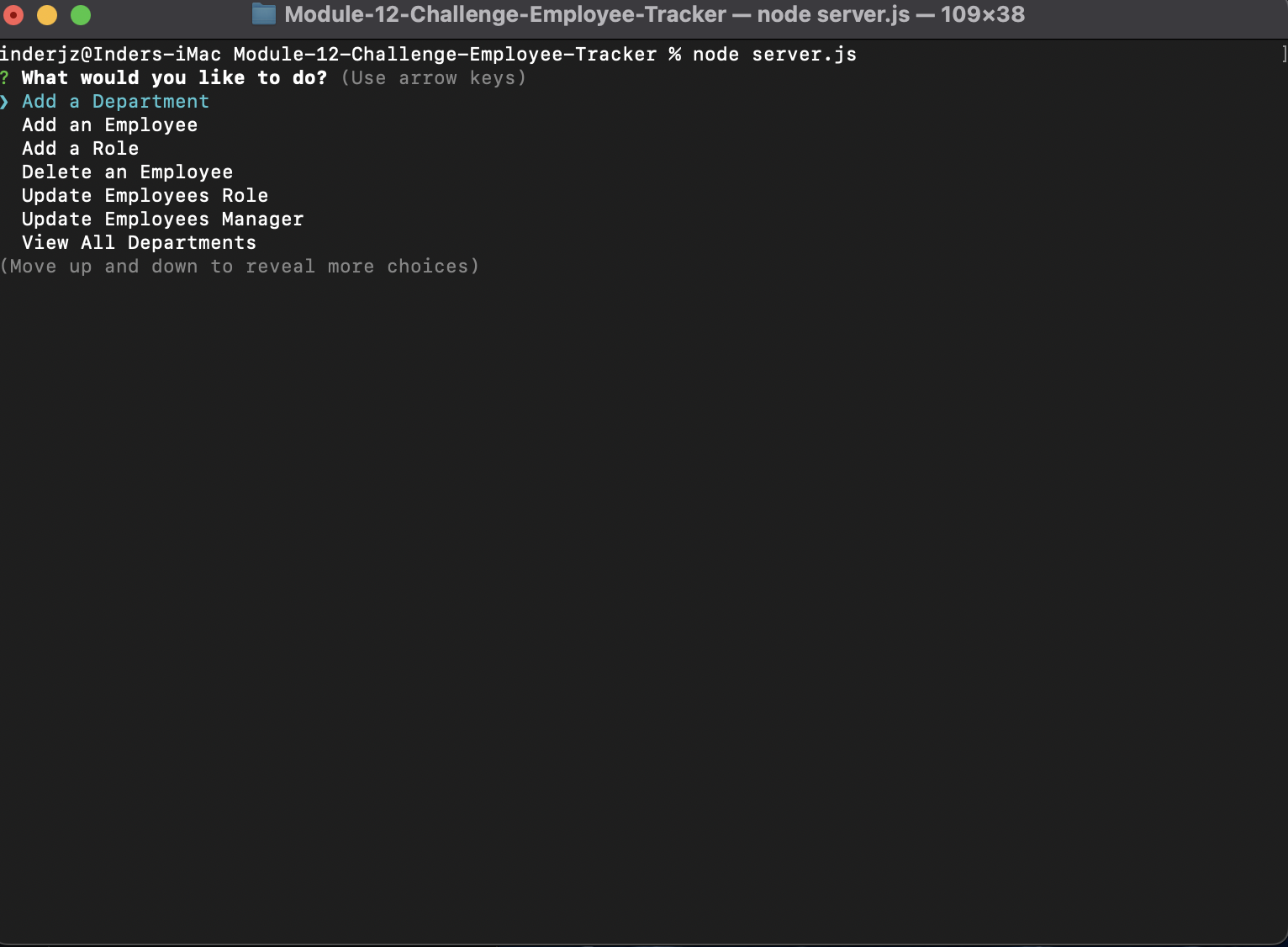 GitHub - inderjz/Module-12-Challenge-Employee-Tracker