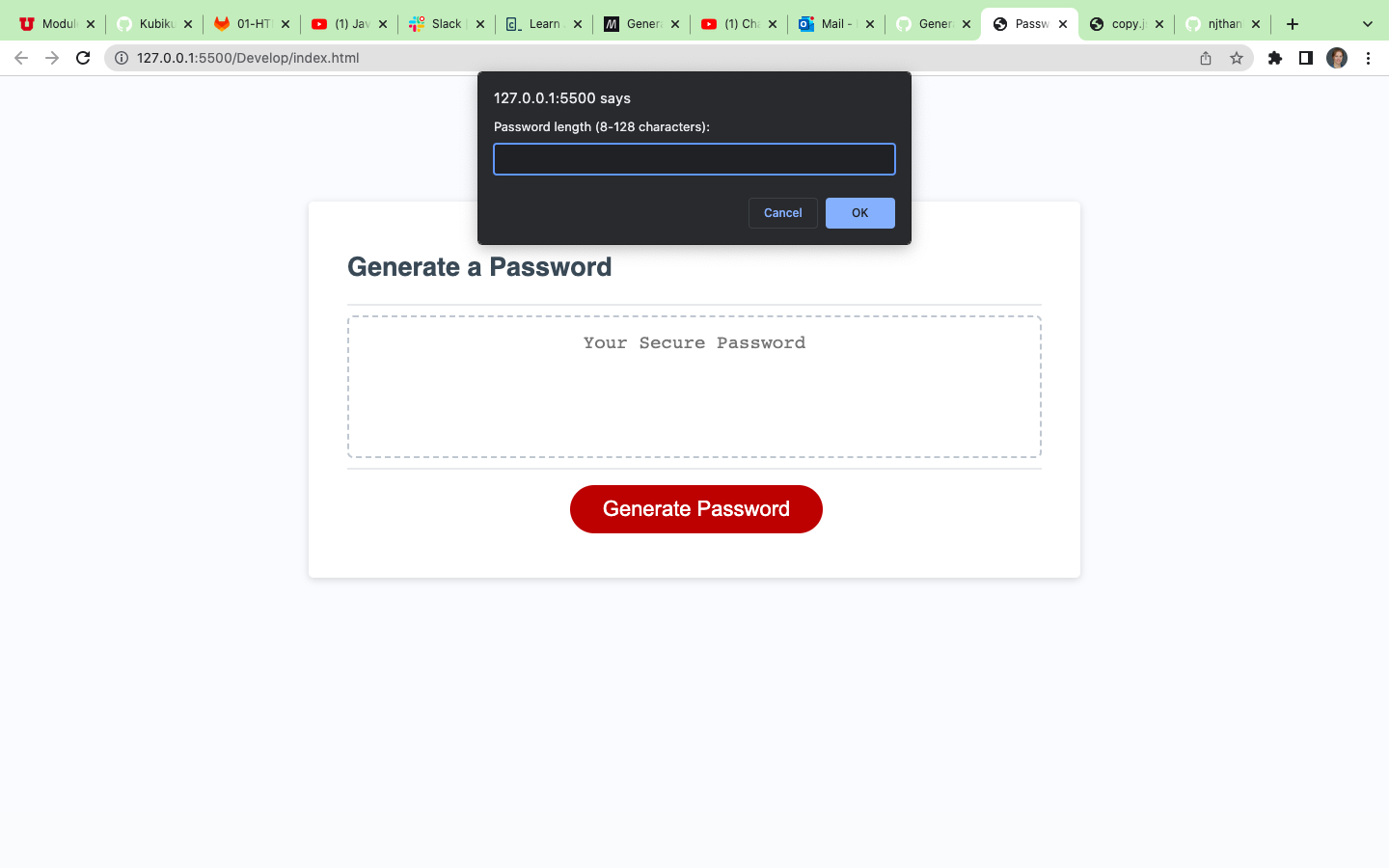 GitHub - Kubikubiessa/Password-Generator: This is a class challenge, in ...
