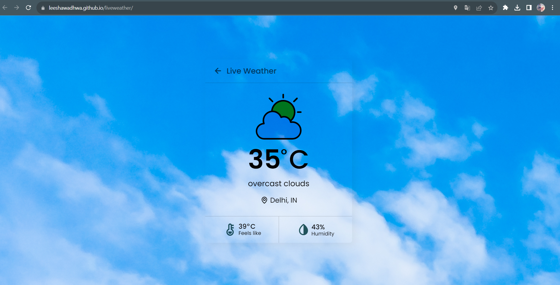 GitHub - leeshawadhwa/liveweather