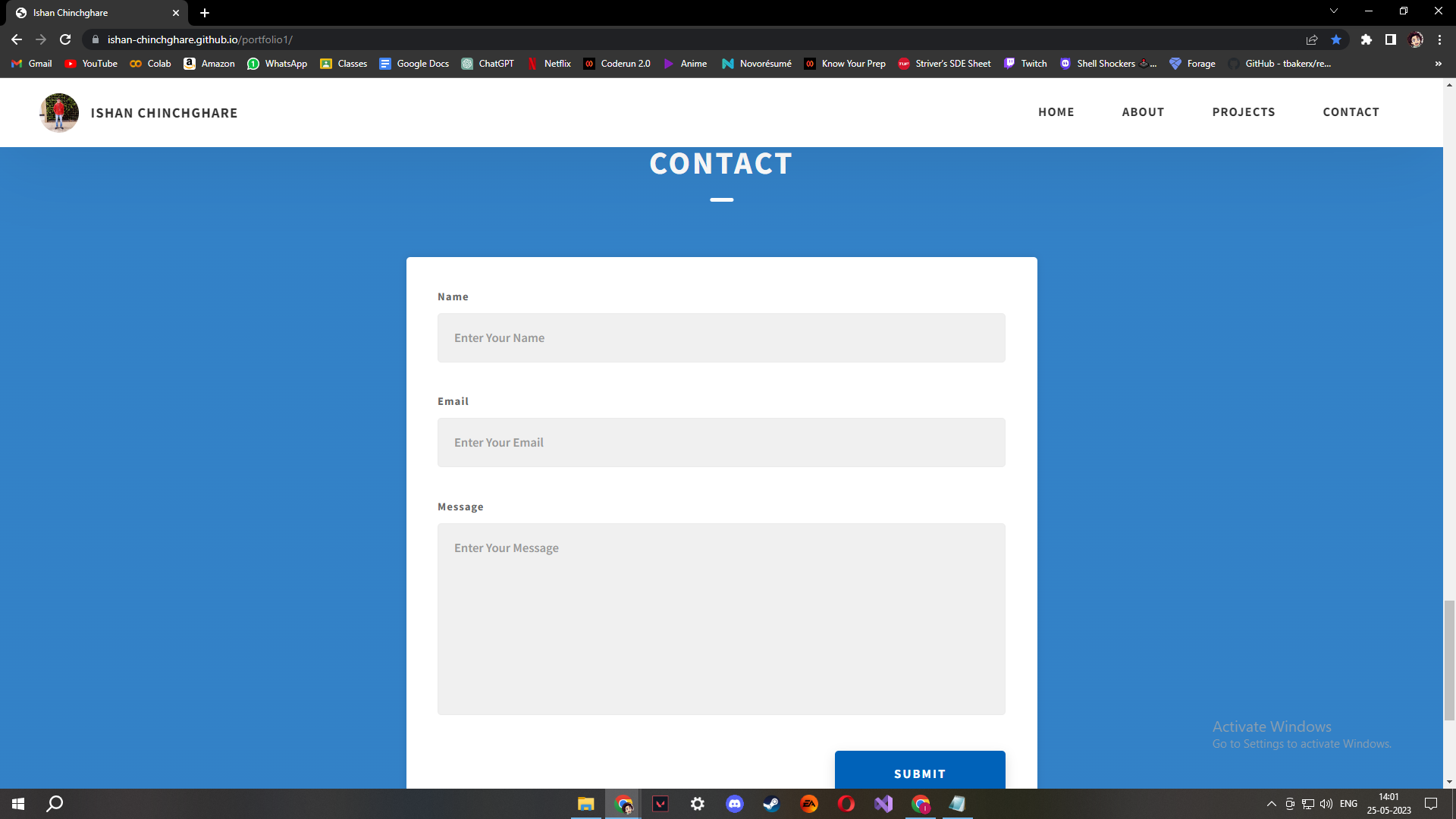 GitHub - Ishan-Chinchghare/portfolio1: This is my portfolio website. Hope you like it.