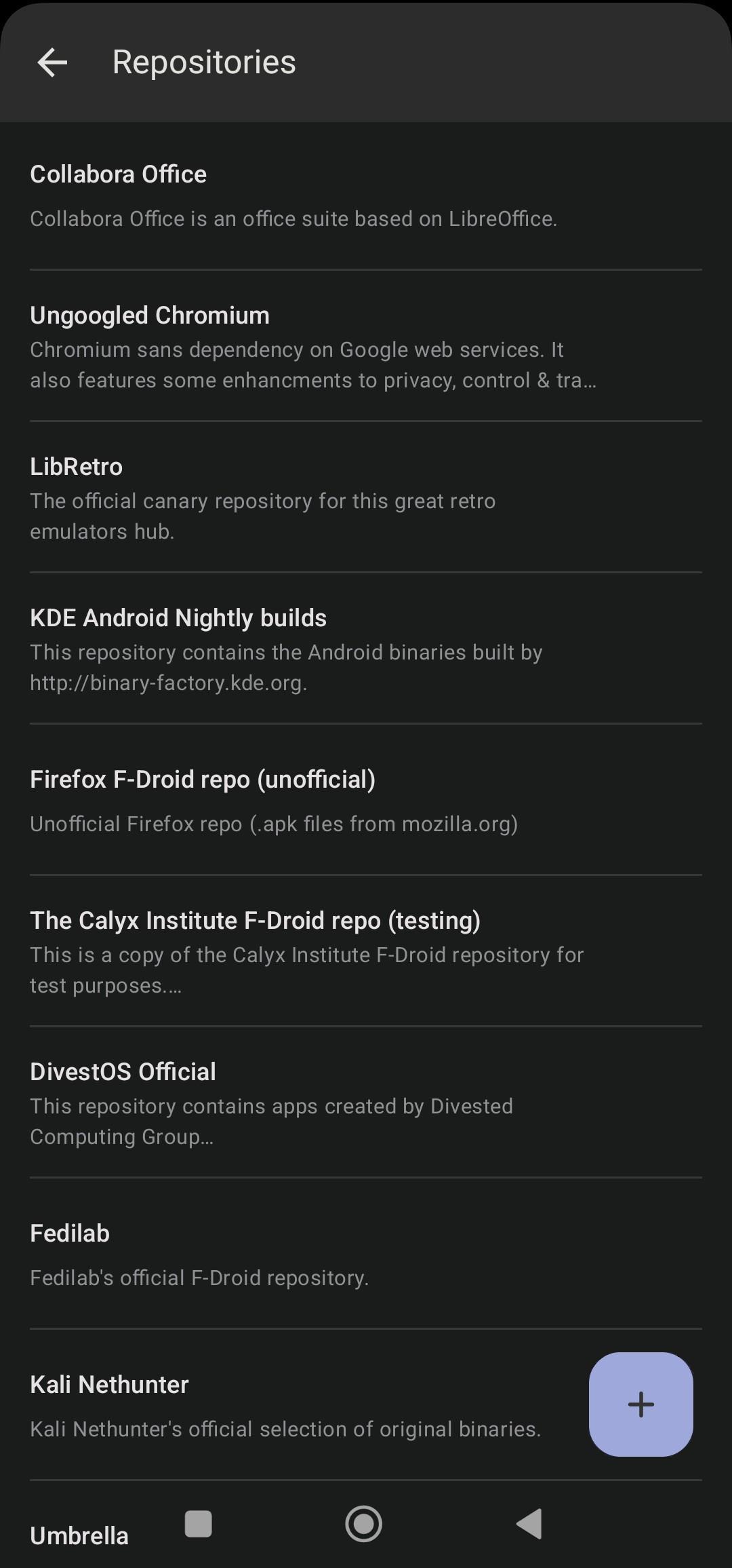 Floating action button for adding a repository · Issue #274 · Droid-ify ...