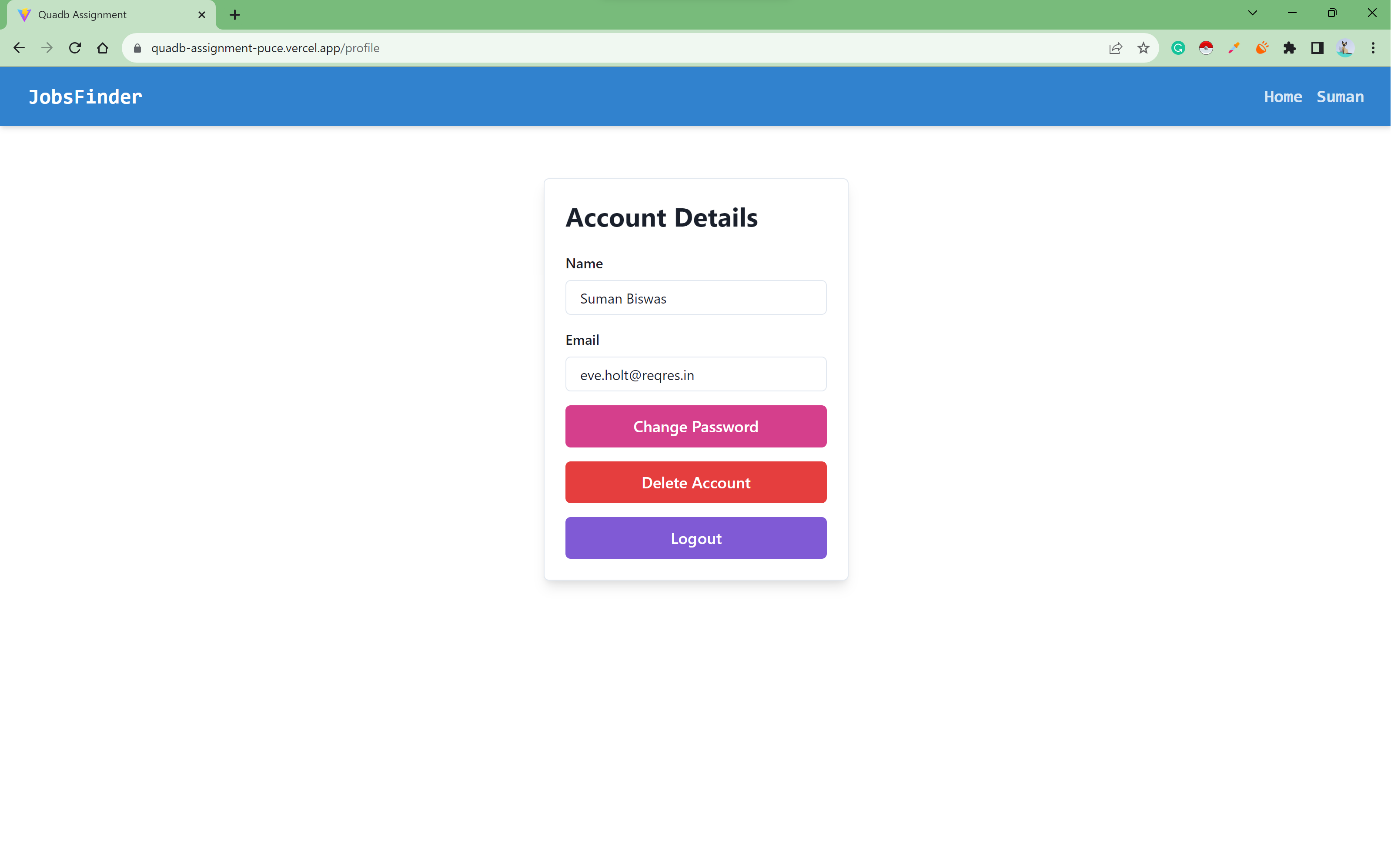 GitHub - SumanBlswas/quadb_assignment: This is a Job finder portal ... GitHub - SumanBlswas/quadb_assignment: This is a Job finder portal ...